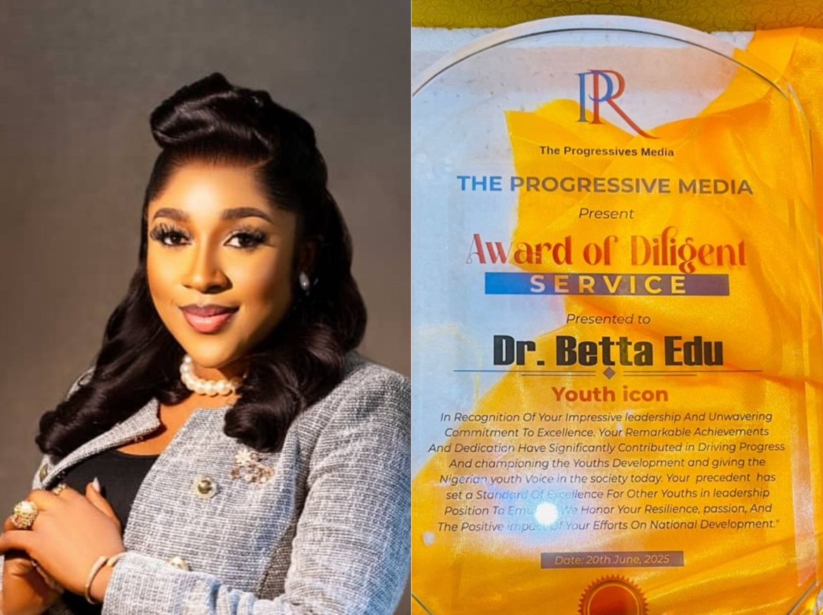 Dr. Betta Edu Receives Award of Diligent Service from The Progressive Media - Just U Magazine